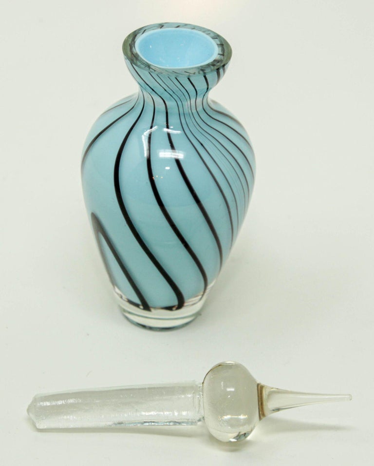 Blown Blue Glass Perfume Bottle with Stopper, Murano, Italy, 1960s For ...