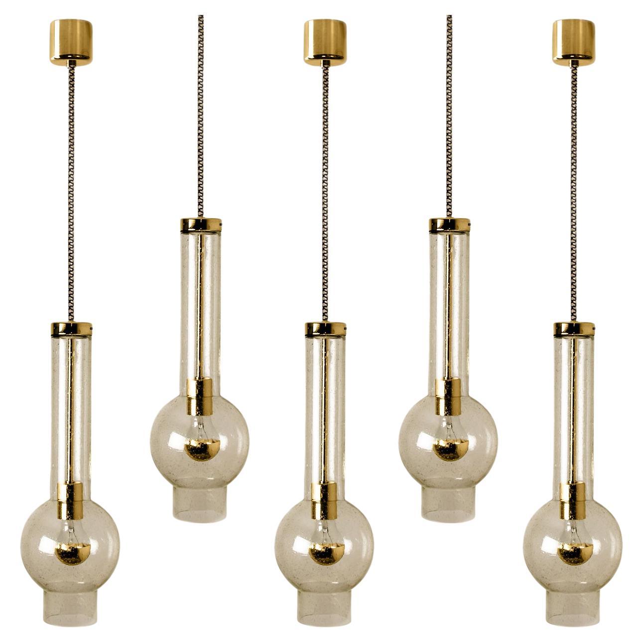 Staff Leuchten Set / Trio of 'Brass' Hanging Pendant Lights / Lamps ...