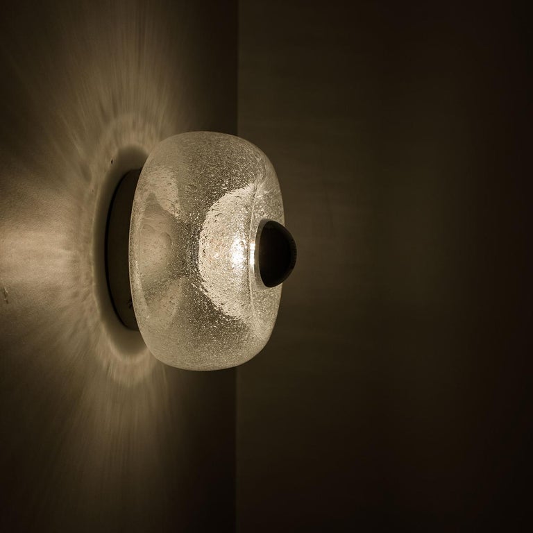 Blown Glass and Chrome Wall Lights, Limburg Glashütte, 1960s For Sale ...