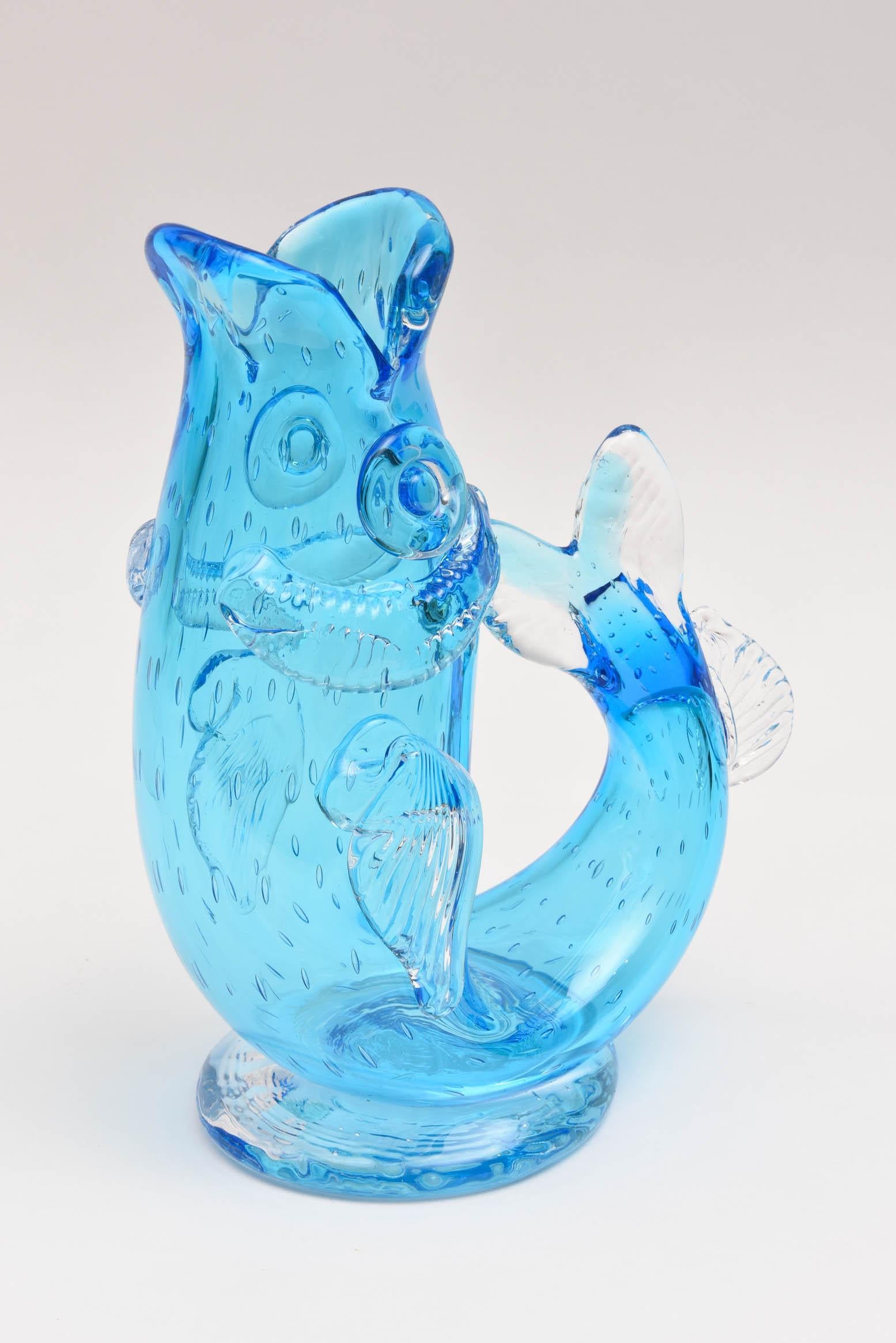 Blown Glass Gurgling Cod Pitcher Or Vase, Many Colors Available For ...