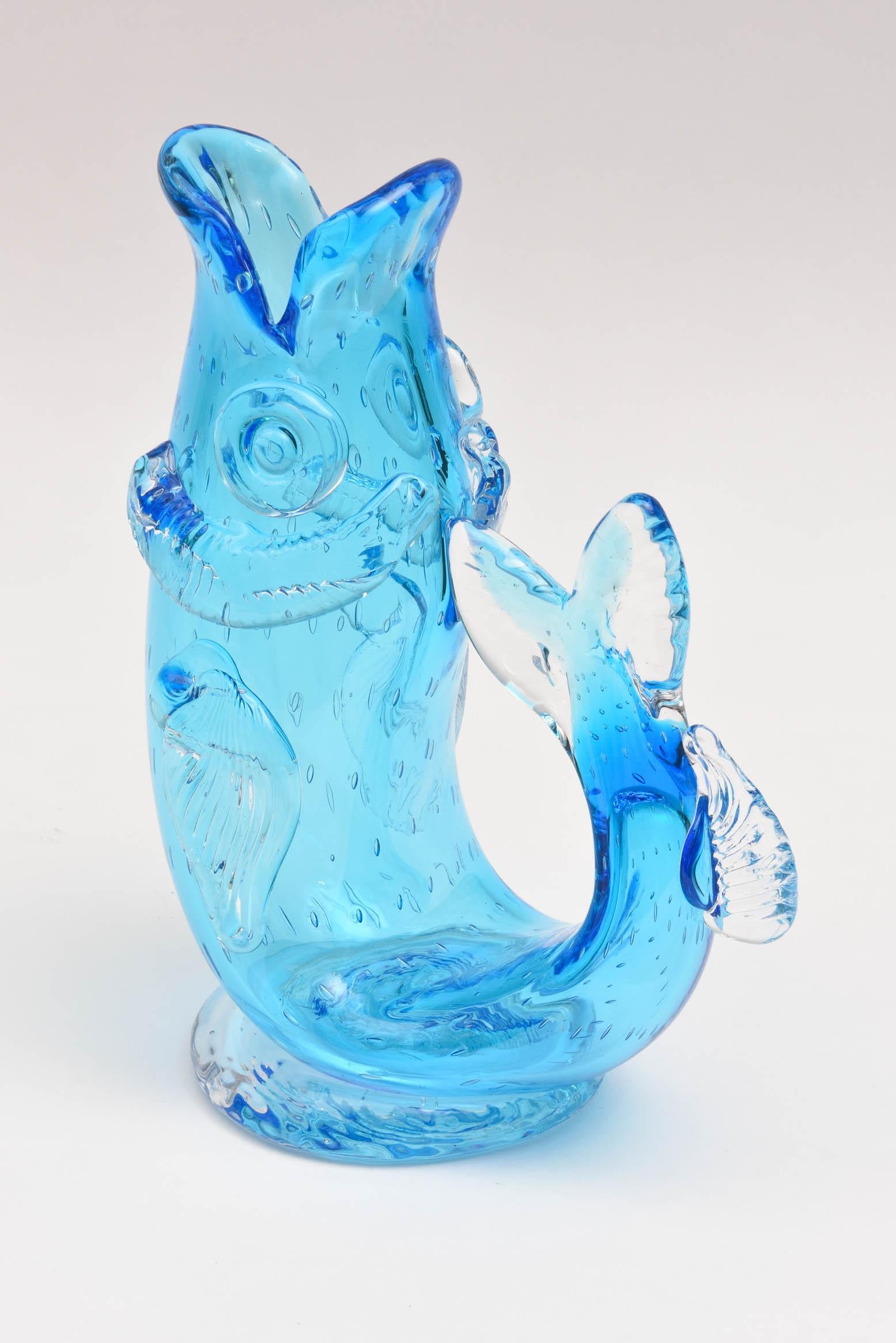 Blown Glass Gurgling Cod Pitcher Or Vase, Many Colors Available For ...