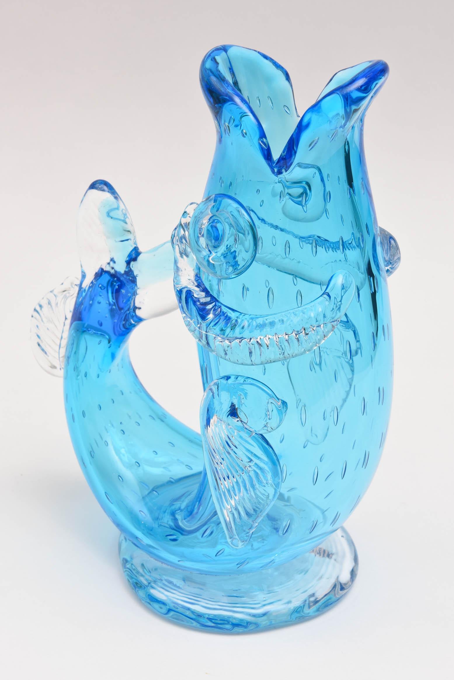 Blown Glass Gurgling Cod Pitcher Or Vase, Many Colors Available For ...