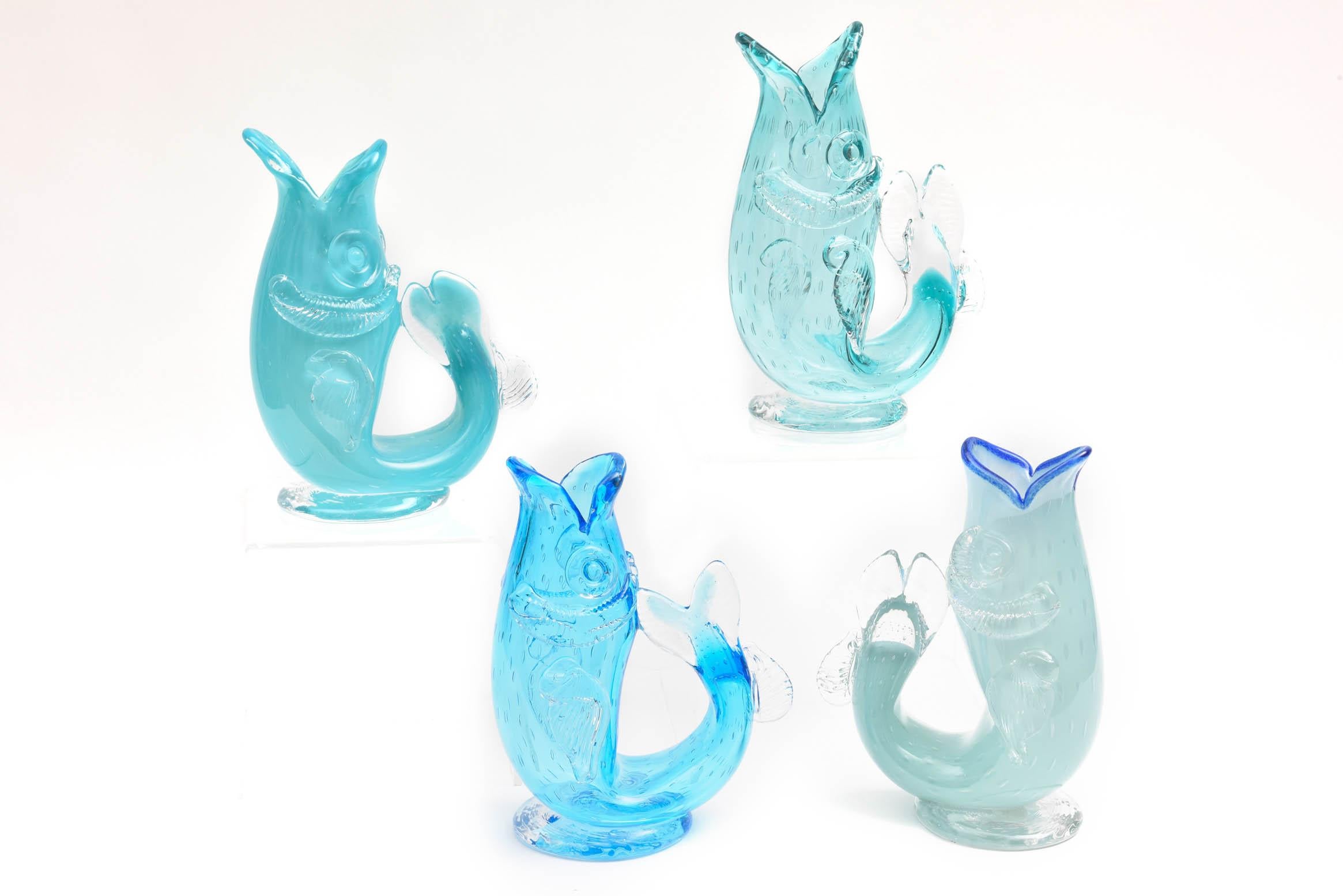 Blown Glass Gurgling Cod Pitcher Or Vase, Many Colors Available For ...