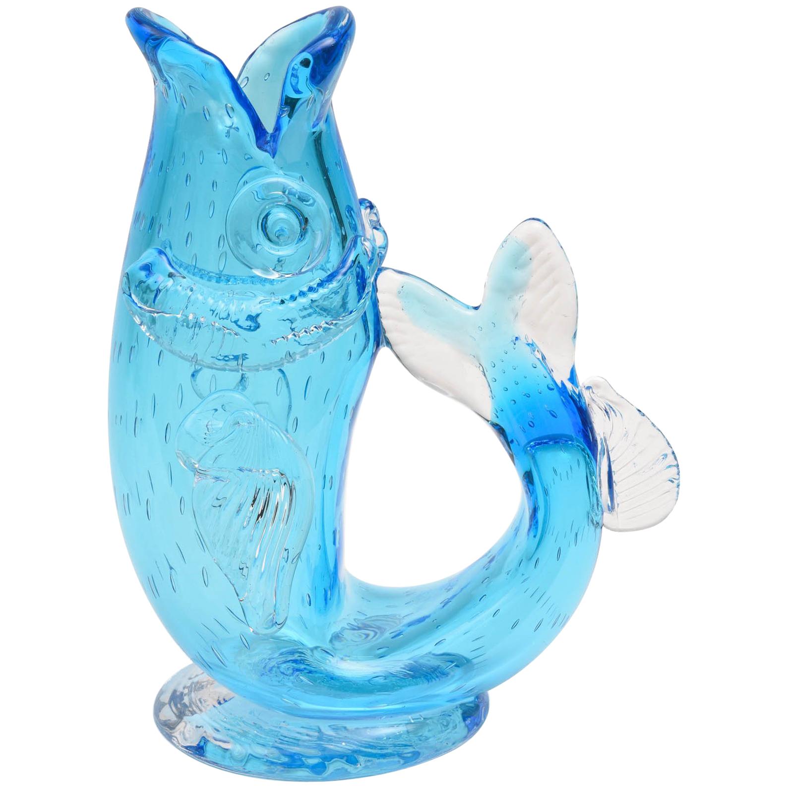 Blown Glass Gurgling Cod Pitcher Or Vase, Many Colors Available For ...