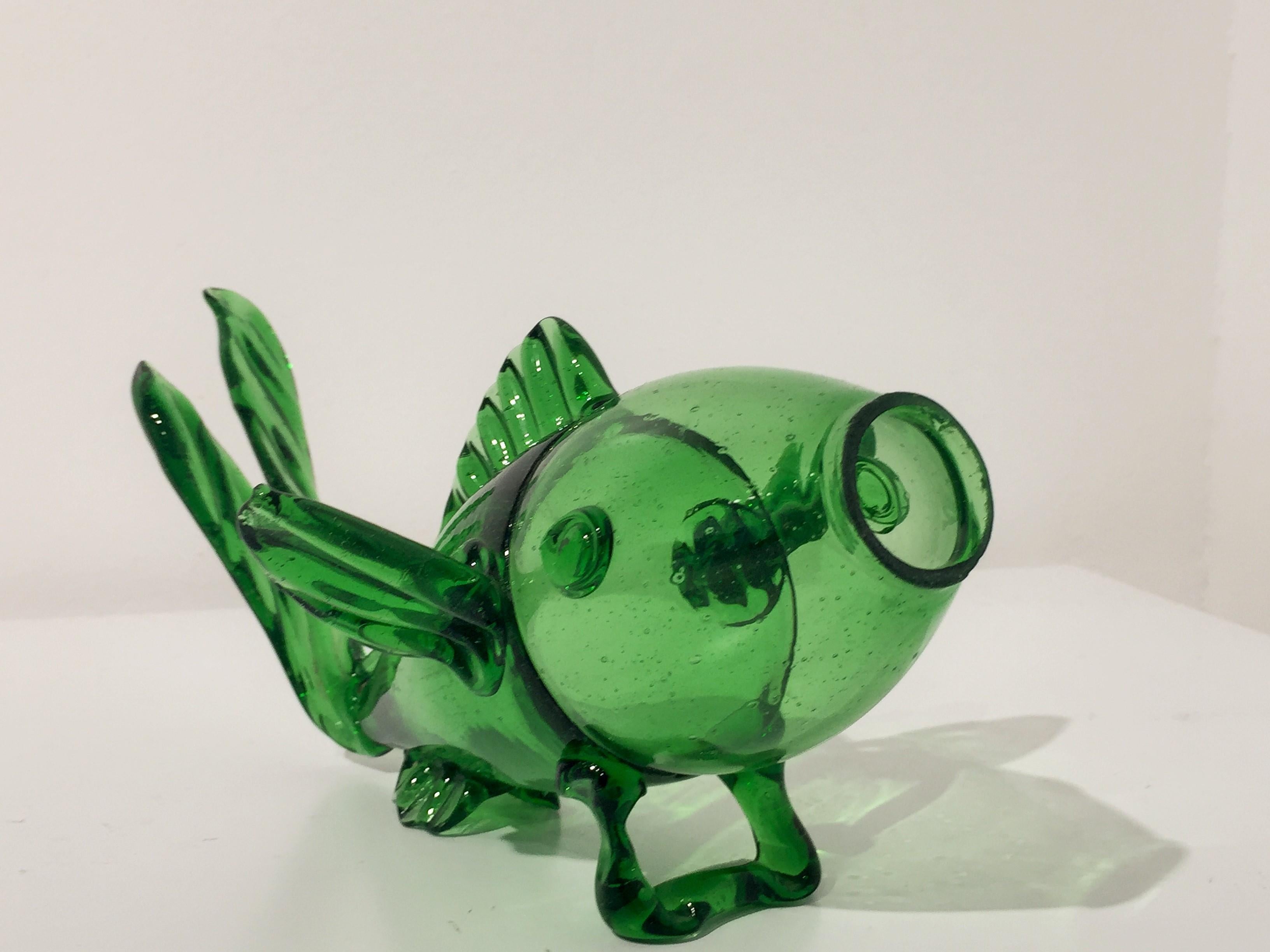 Blown Green Glass Fish at 1stDibs | blown glass fish, blown fish, large ...