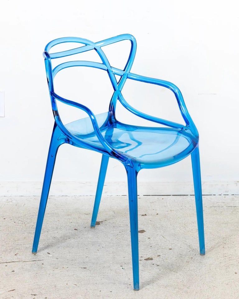 Blue Acrylic Armchair For Sale at 1stDibs