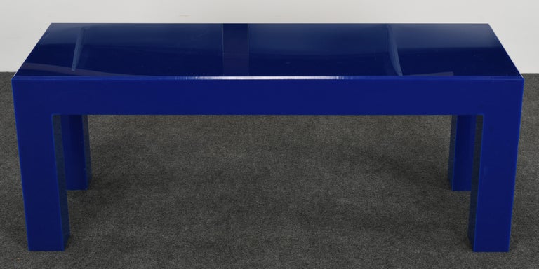 Blue Acrylic Coffee Table, 1980s at 1stDibs | blue acrylic table
