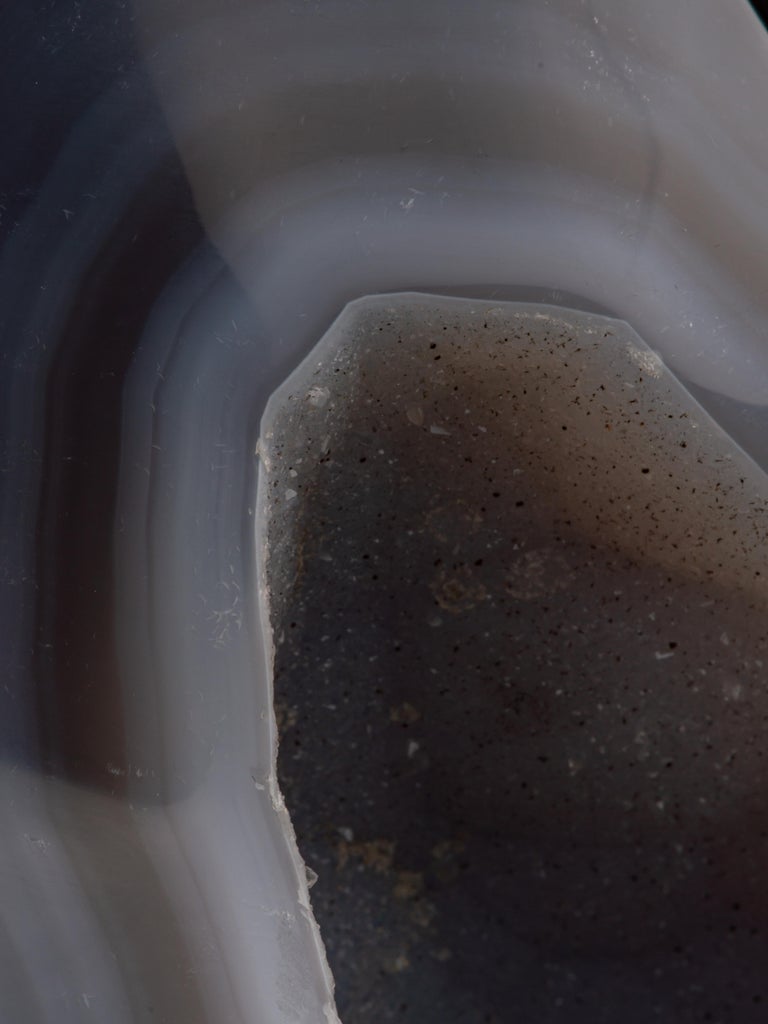 Blue Agate Pyramidal Cave Formation with Druze For Sale at 1stDibs