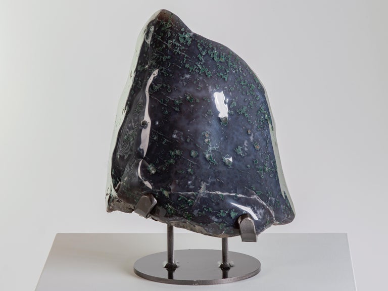 Blue Agate Pyramidal Cave Formation with Druze For Sale at 1stDibs