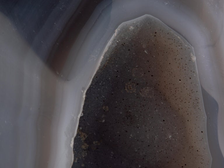 Blue Agate Pyramidal Cave Formation with Druze For Sale at 1stDibs