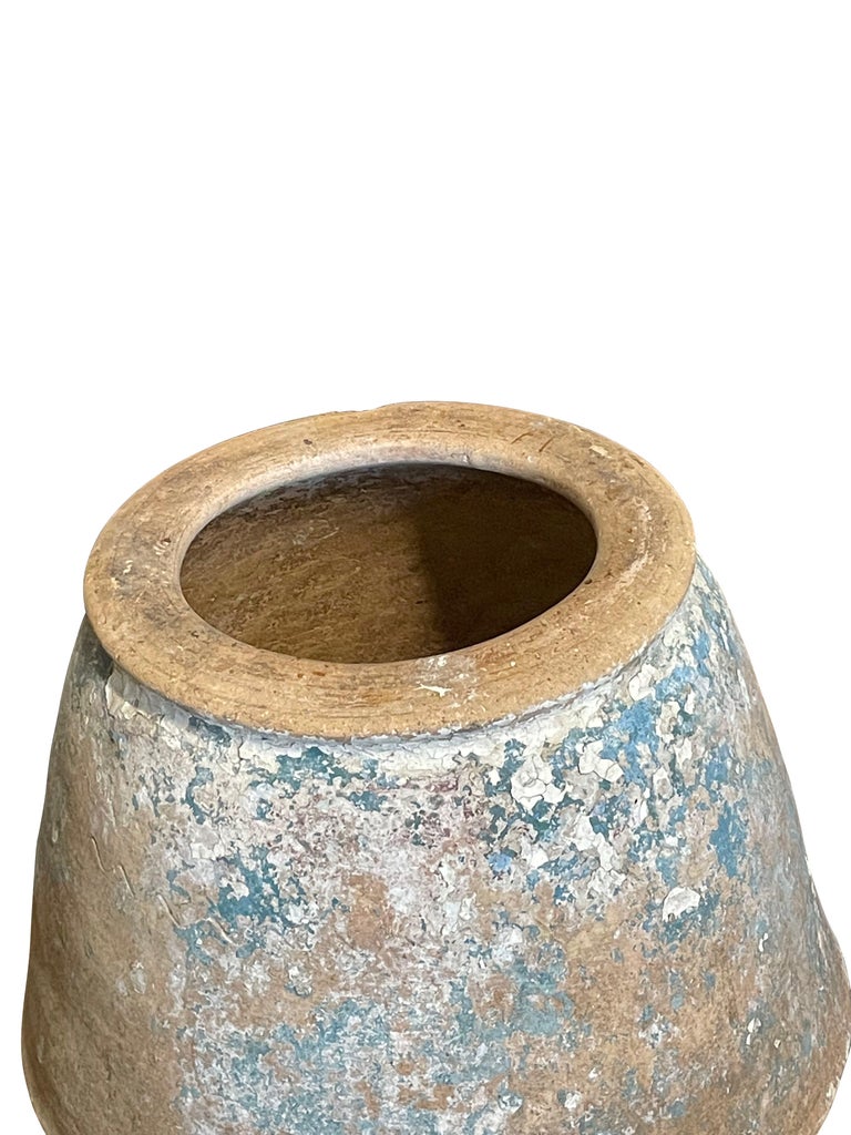 Blue Aged Patina Terracotta Olive Pot, Spain, 19th Century For Sale at ...