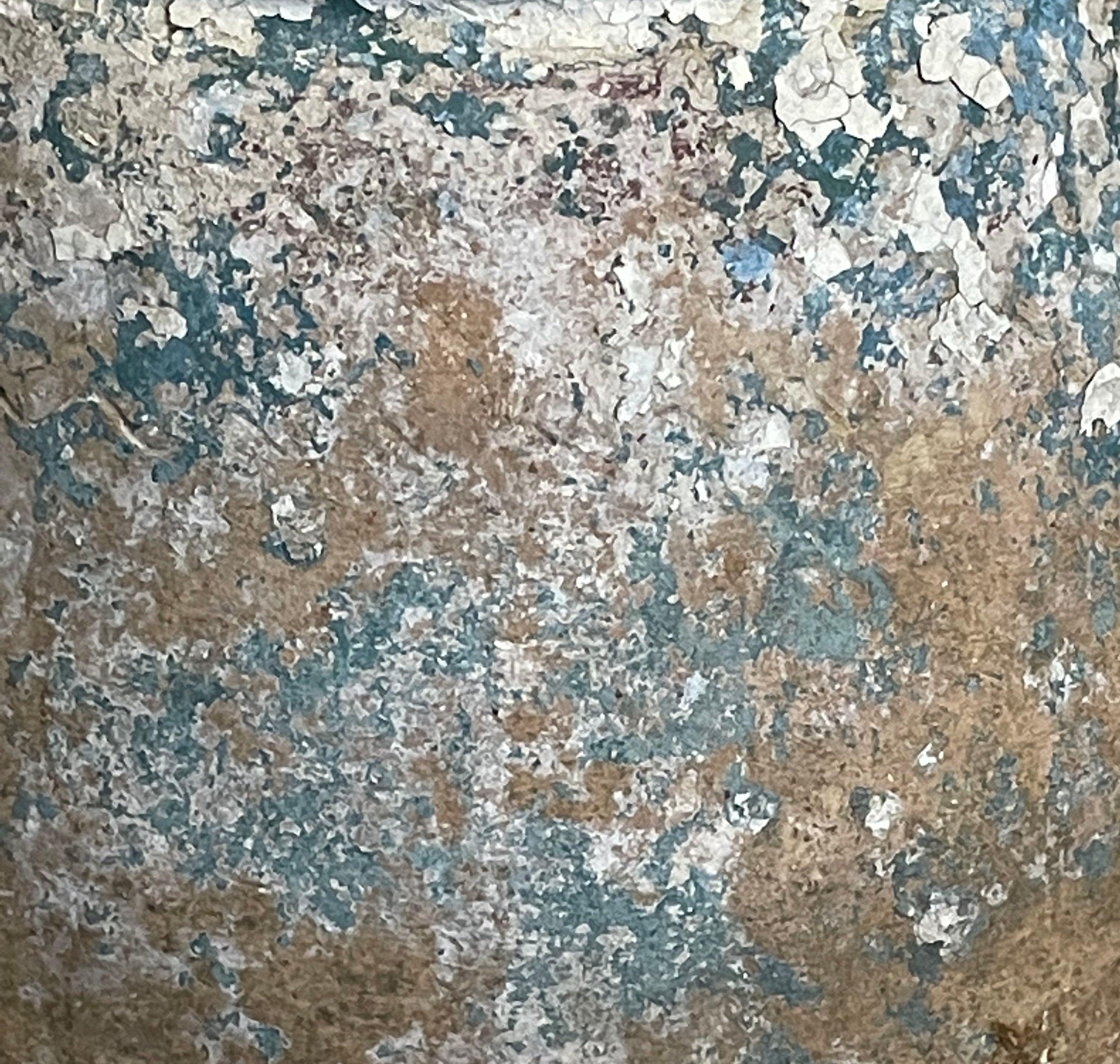 Blue Aged Patina Terracotta Olive Pot, Spain, 19th Century For Sale at ...