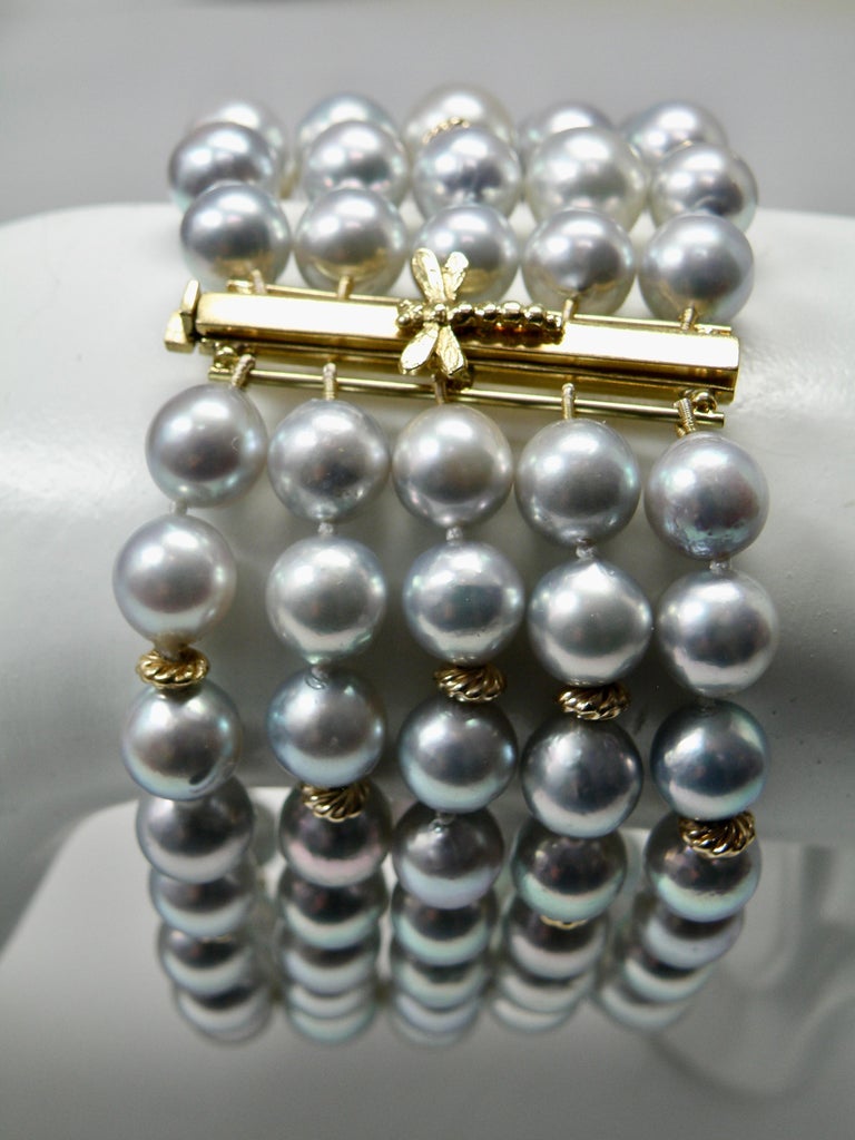 Blue Akoya Pearl Bracelet For Sale at 1stDibs