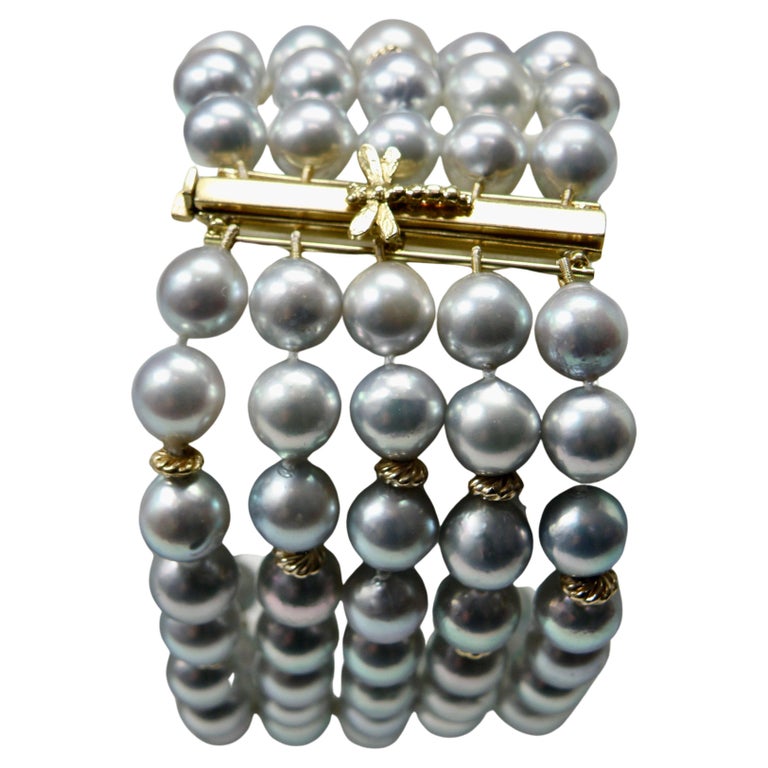 Blue Akoya Pearl Bracelet For Sale at 1stDibs