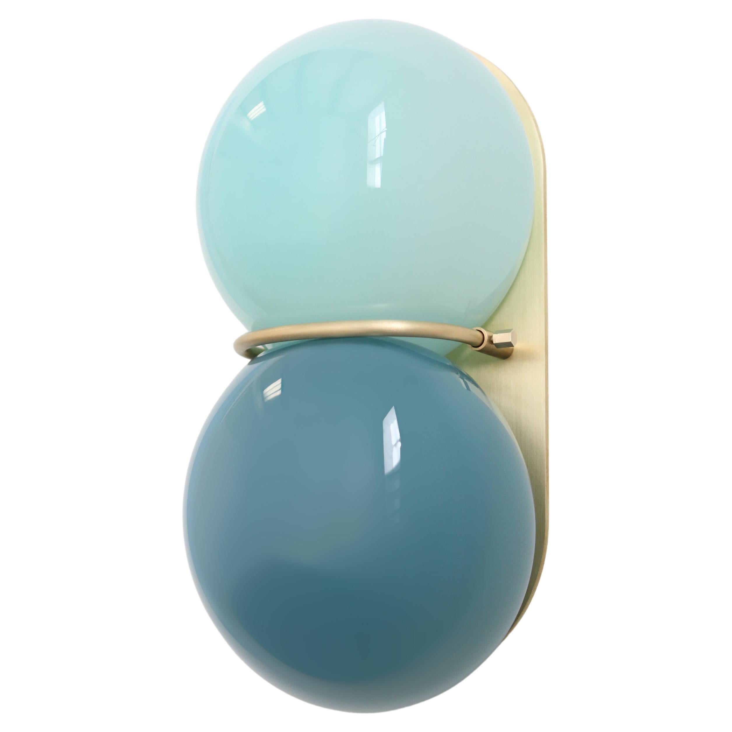 Contemporary 'Square' Sconce Iridescent Blue Crystal and Brass by Ghirò ...