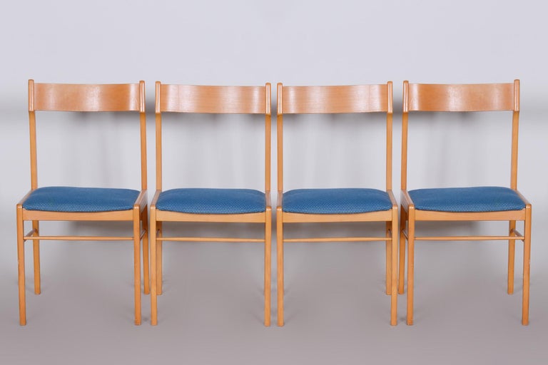 Blue and Brown Dining Chairs 4 Pcs, Well Preserved Original Condition ...