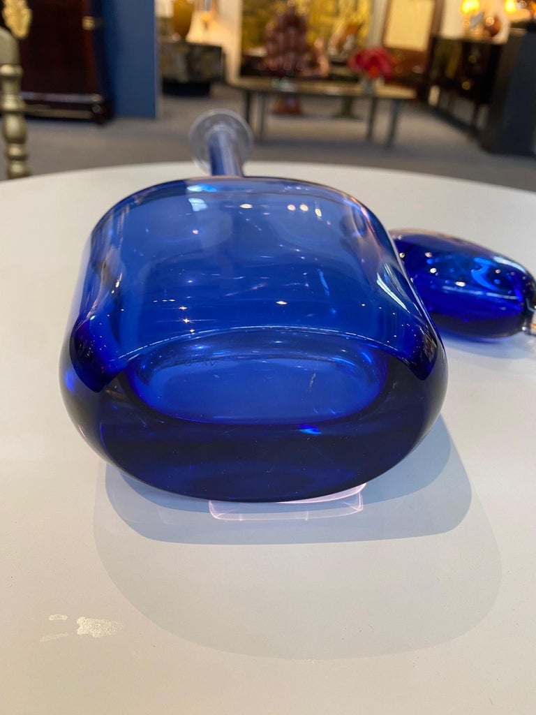 Blue and Clear Murano "Sommerso" Glass Decanter by Mario Pinzoni for ...