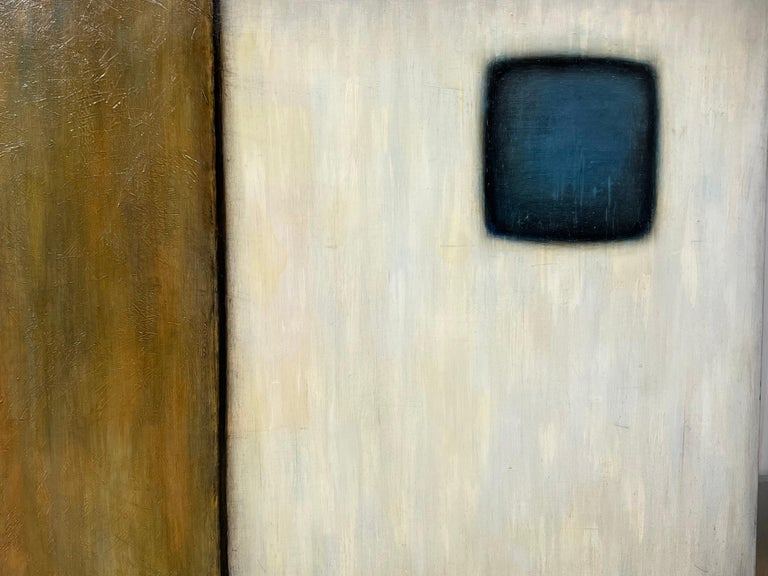 Blue and Gold Abstract Oil by Lutz For Sale at 1stDibs