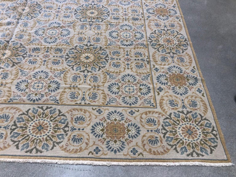 Blue and Gold Pattern Rug For Sale at 1stDibs