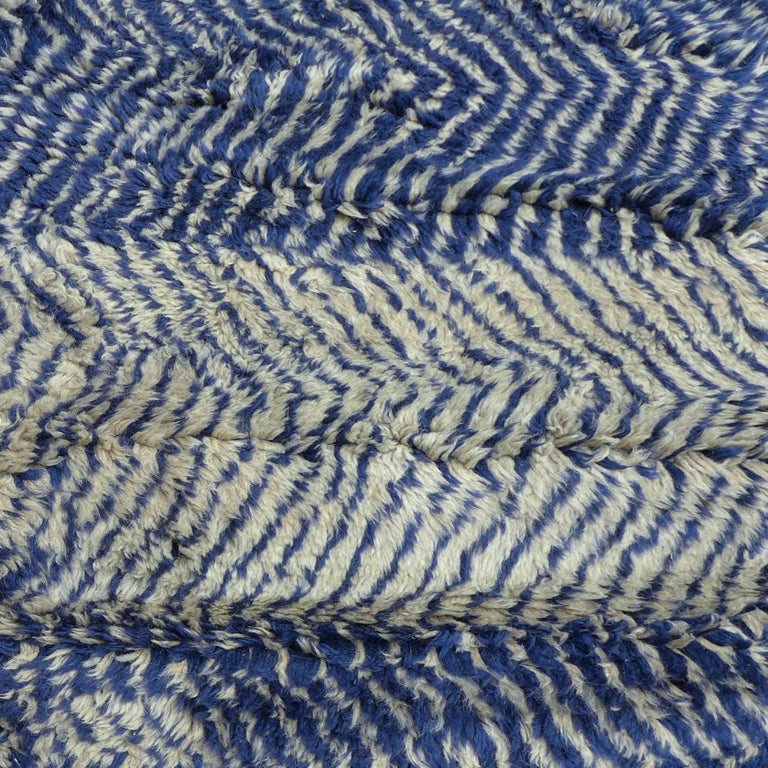 Blue and Gray Moroccan Berber Rug For Sale at 1stDibs