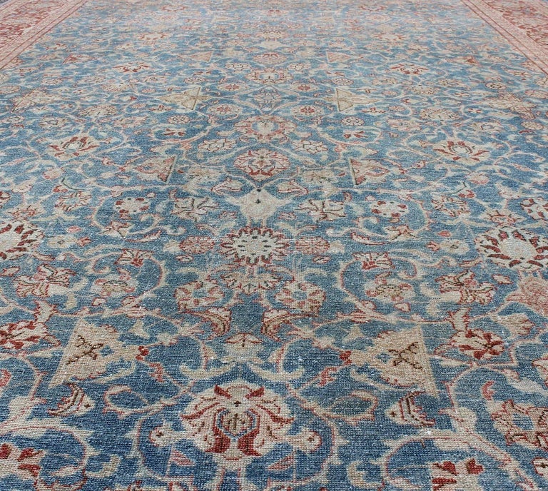 Blue and Red Antique Persian Malayer Rug with All-Over Design and ...