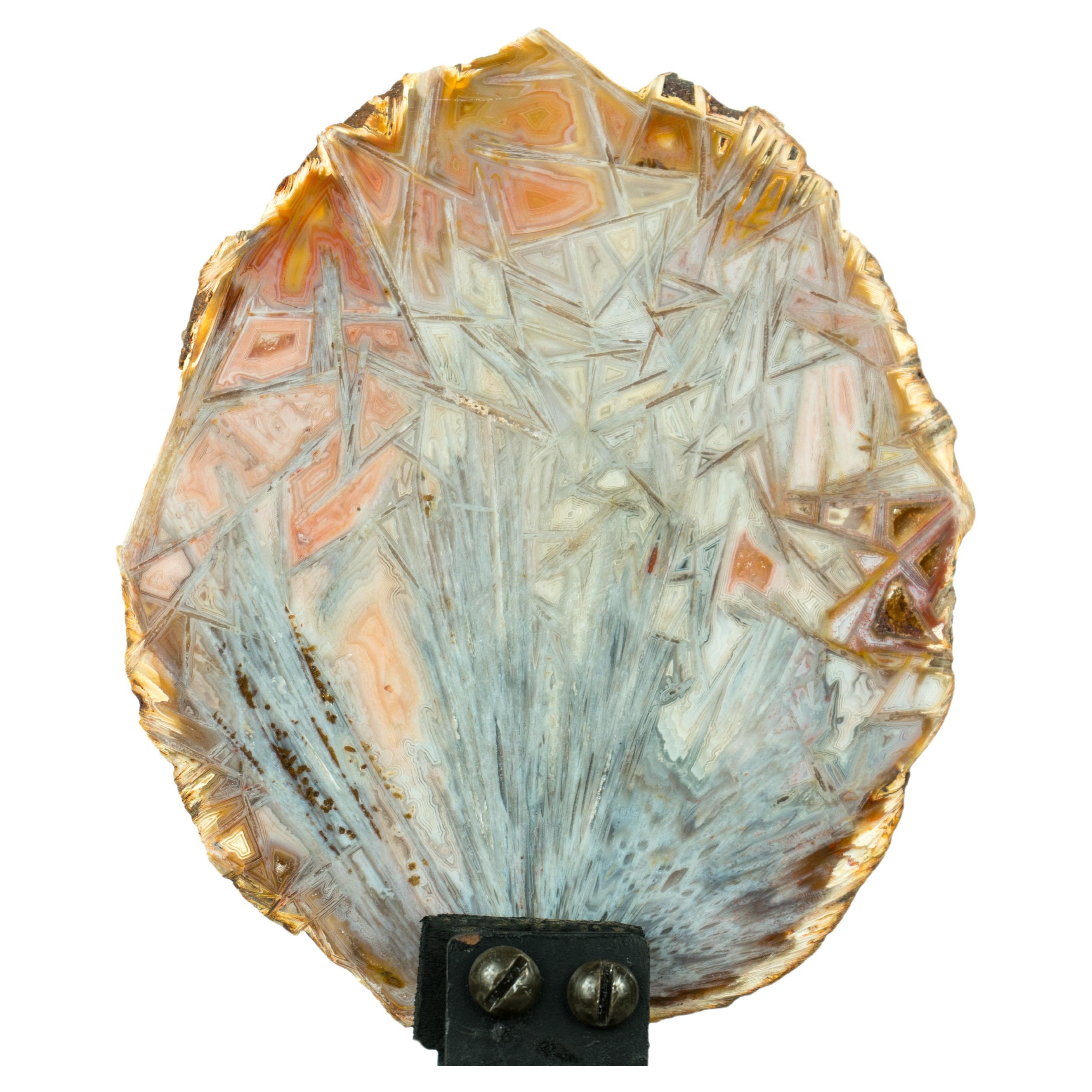 Blue and Rose Agate Slice with Super Rare Inclusions, Natural and ...