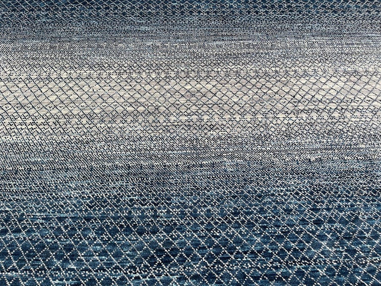 Blue and Silver Multicolored Area Rug For Sale at 1stDibs