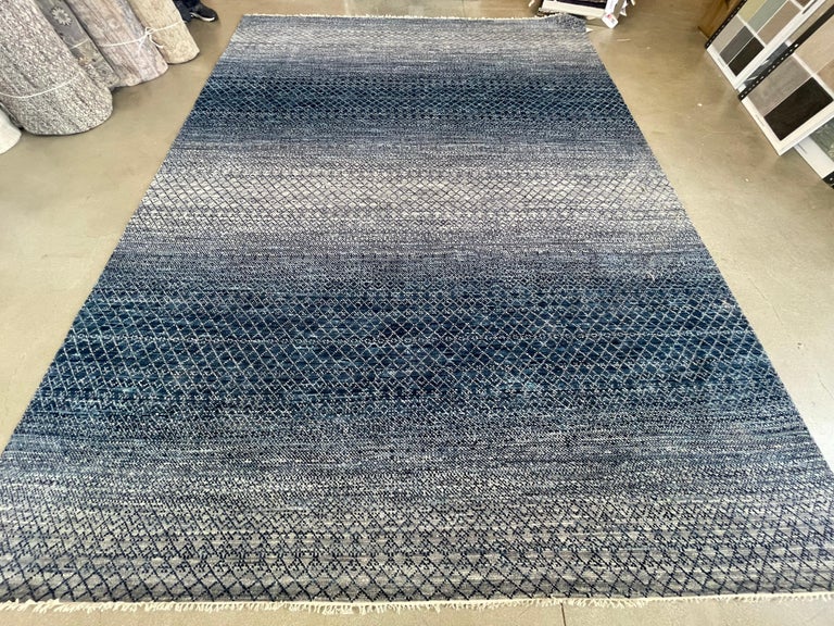 Blue and Silver Multicolored Area Rug For Sale at 1stDibs