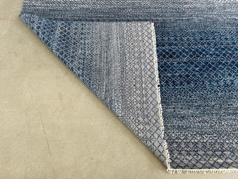Blue and Silver Multicolored Area Rug For Sale at 1stDibs