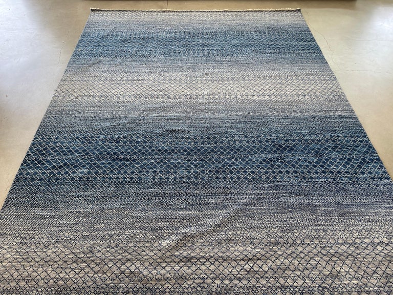 Blue and Silver Multicolored Area Rug For Sale at 1stDibs