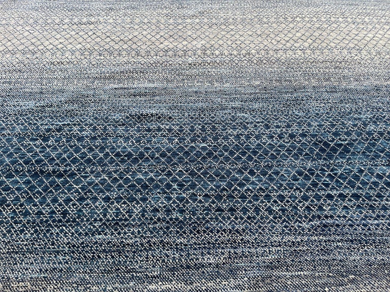 Blue and Silver Multicolored Area Rug For Sale at 1stDibs