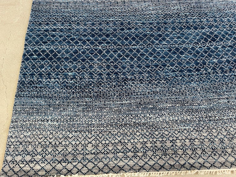 Blue and Silver Multicolored Area Rug For Sale at 1stDibs