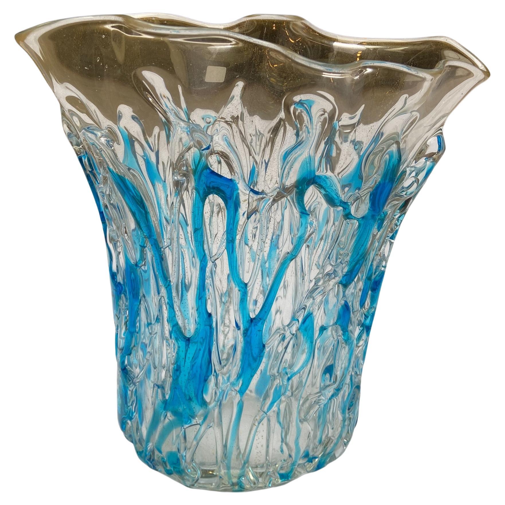 Pair of Signed Costantini, Bronze and White Dotted Murano Vases at 1stDibs