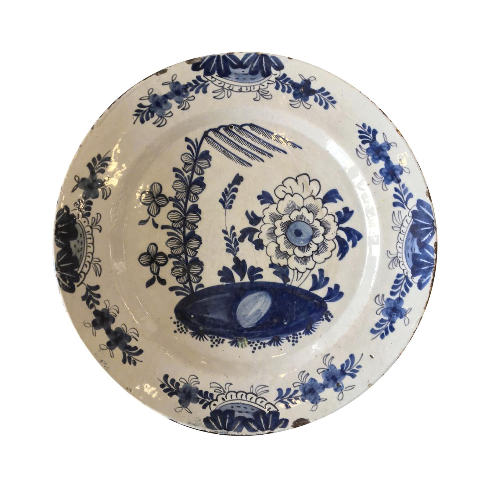 18th Century Blue and White Delft Dish at 1stDibs