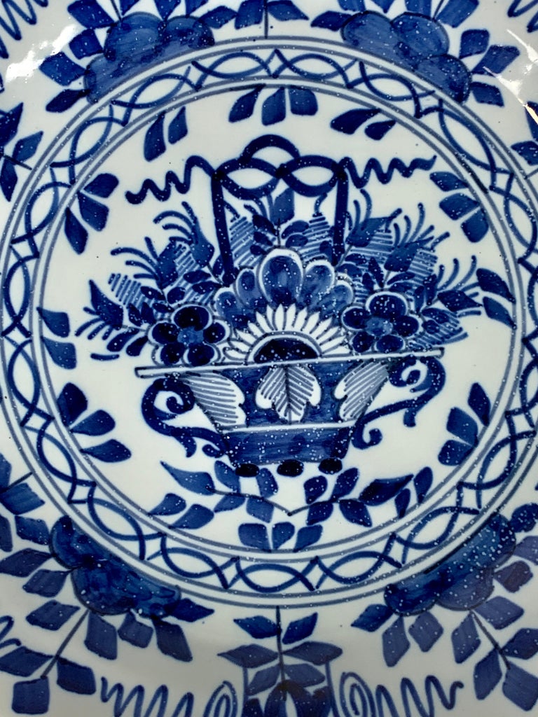 Blue and White Antique Dutch Delft Plate Made circa 1820 at 1stDibs
