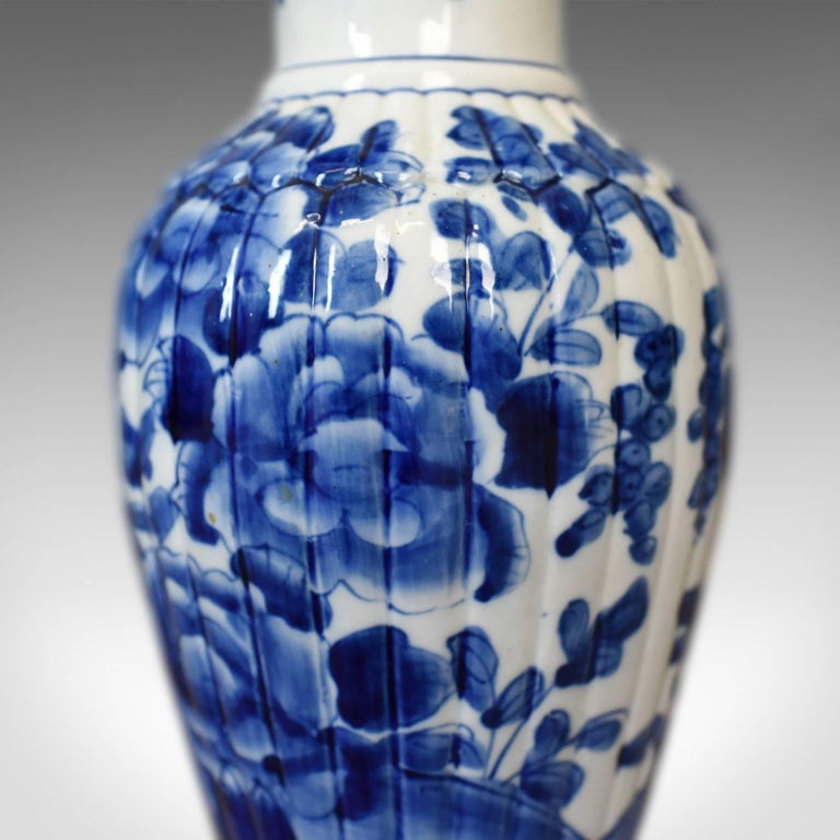 Blue and White Chinese Flower Vase Ceramic, China Pottery, Mid-Late ...
