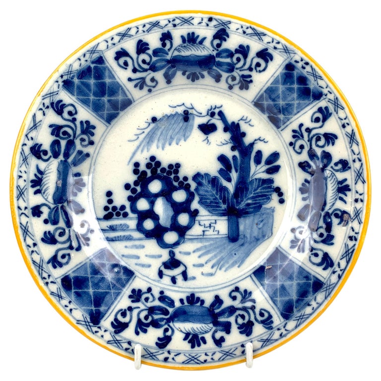 Blue and White Delft Dish Hand-Painted, 18th Century, Circa 1780 For ...