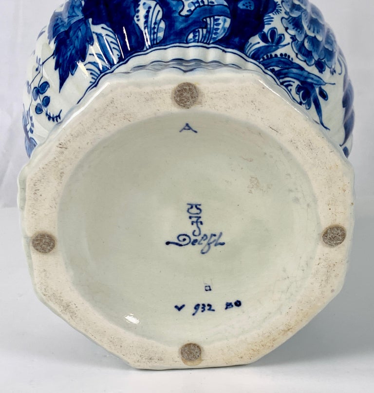 Blue and White Delft Jar Hand-Painted in The Netherlands Mid 20th ...