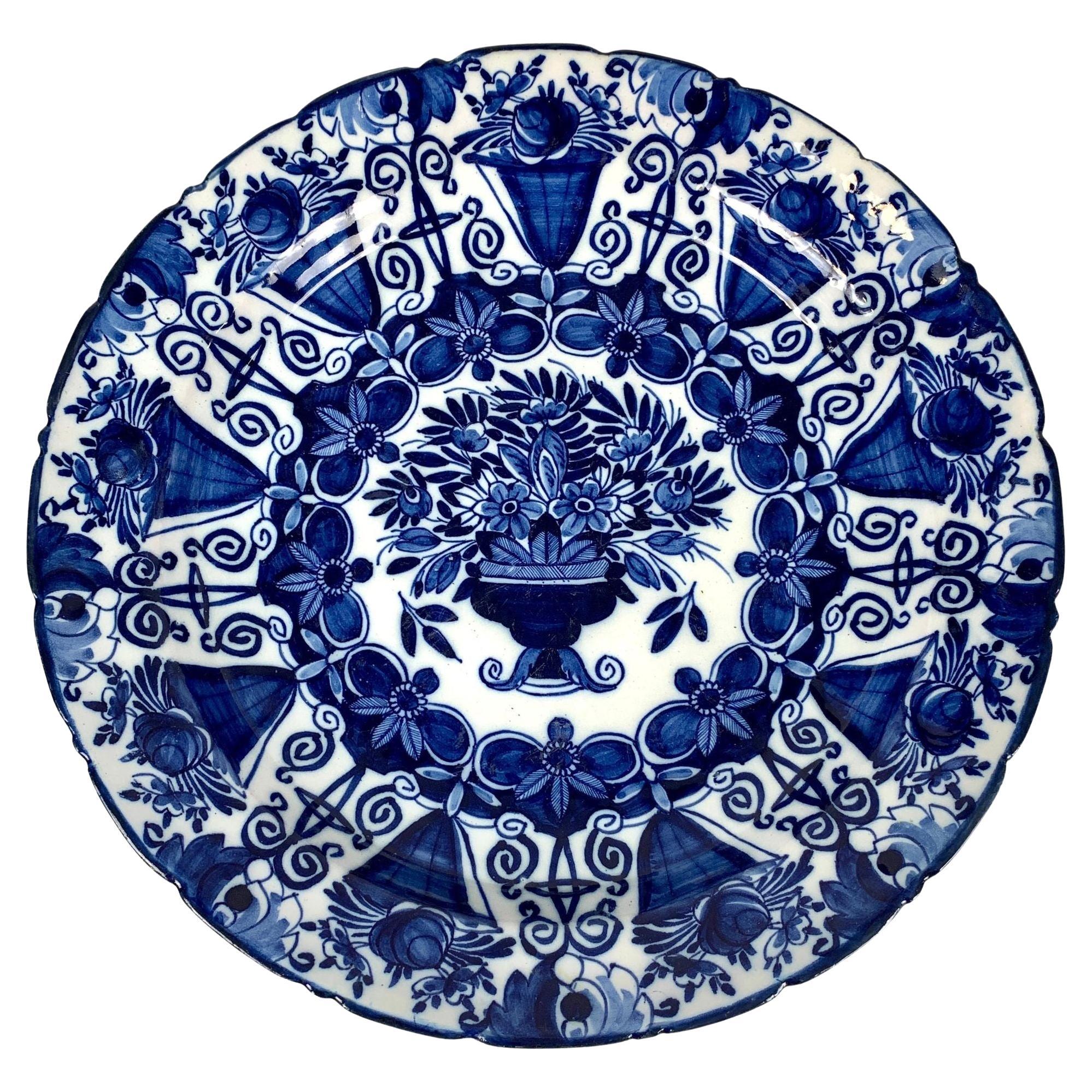 Blue and White Dutch Delft Charger Hand Painted at The Claw Circa 1760 ...