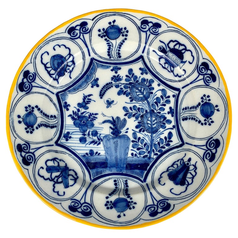 Blue and White Dutch Delft Plate Hand Painted 18th Century "The Claw ...