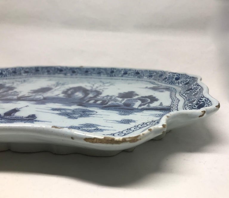 Blue and White Dutch Chinoiserie Platter For Sale at 1stDibs | dutch ...