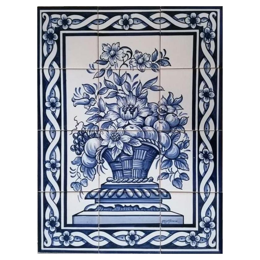 Colourful Fruit and Flower Basket Tile Mural in Pure Clay and Fine ...