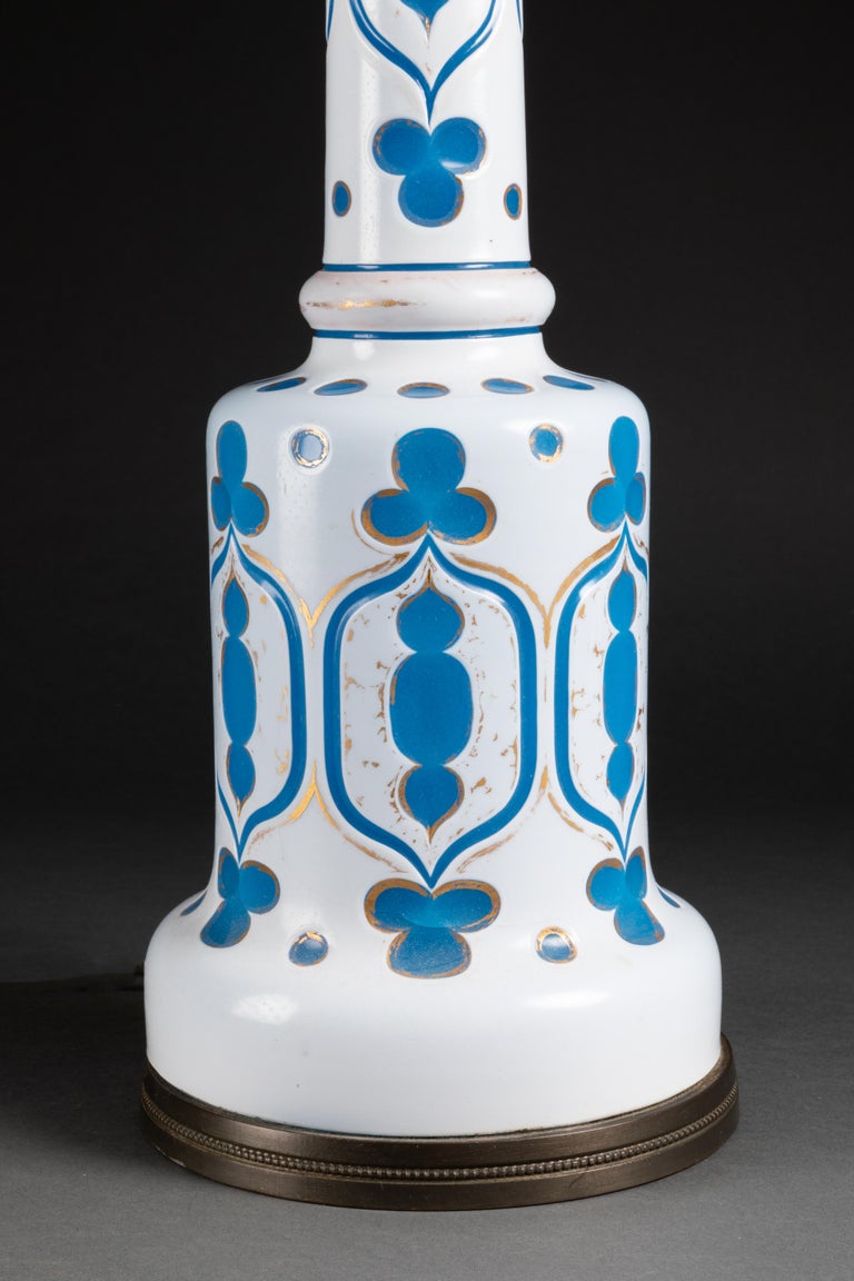 Blue and White Overlay Glass Lamp from the Iconic Store of Madeleine ...
