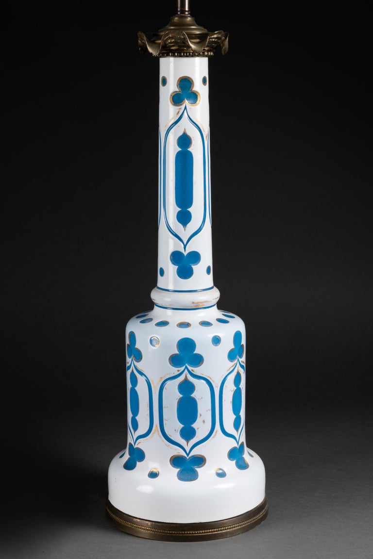 Blue and White Overlay Glass Lamp from the Iconic Store of Madeleine ...