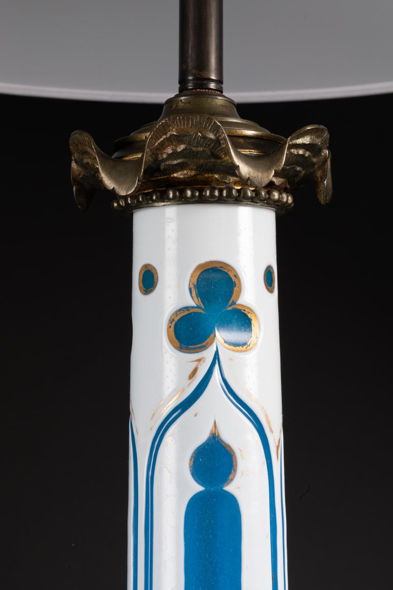 Blue and White Overlay Glass Lamp from the Iconic Store of Madeleine ...