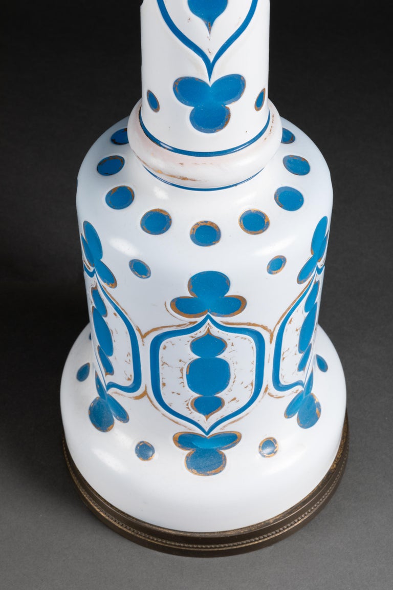 Blue and White Overlay Glass Lamp from the Iconic Store of Madeleine ...
