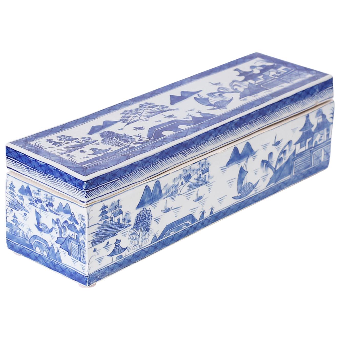 Blue and White Porcelain Box at 1stDibs | blue and white porcelain box