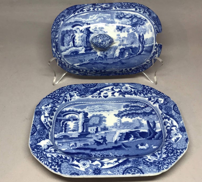 Blue and White Spode Covered Butter Dish at 1stDibs | spode butter dish