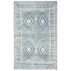 Gorgeous Blue Vintage Indian Agra Cotton Rug at 1stdibs