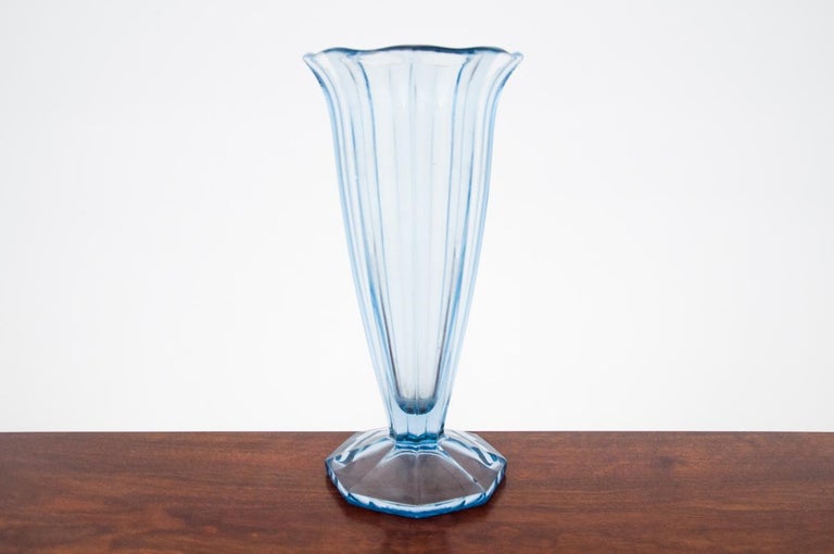 Blue Art Deco Vase For Sale at 1stDibs